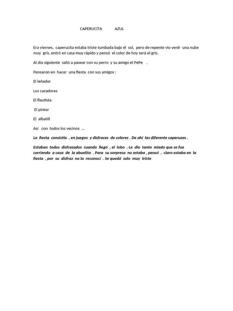 Caperucita Azul | PDF