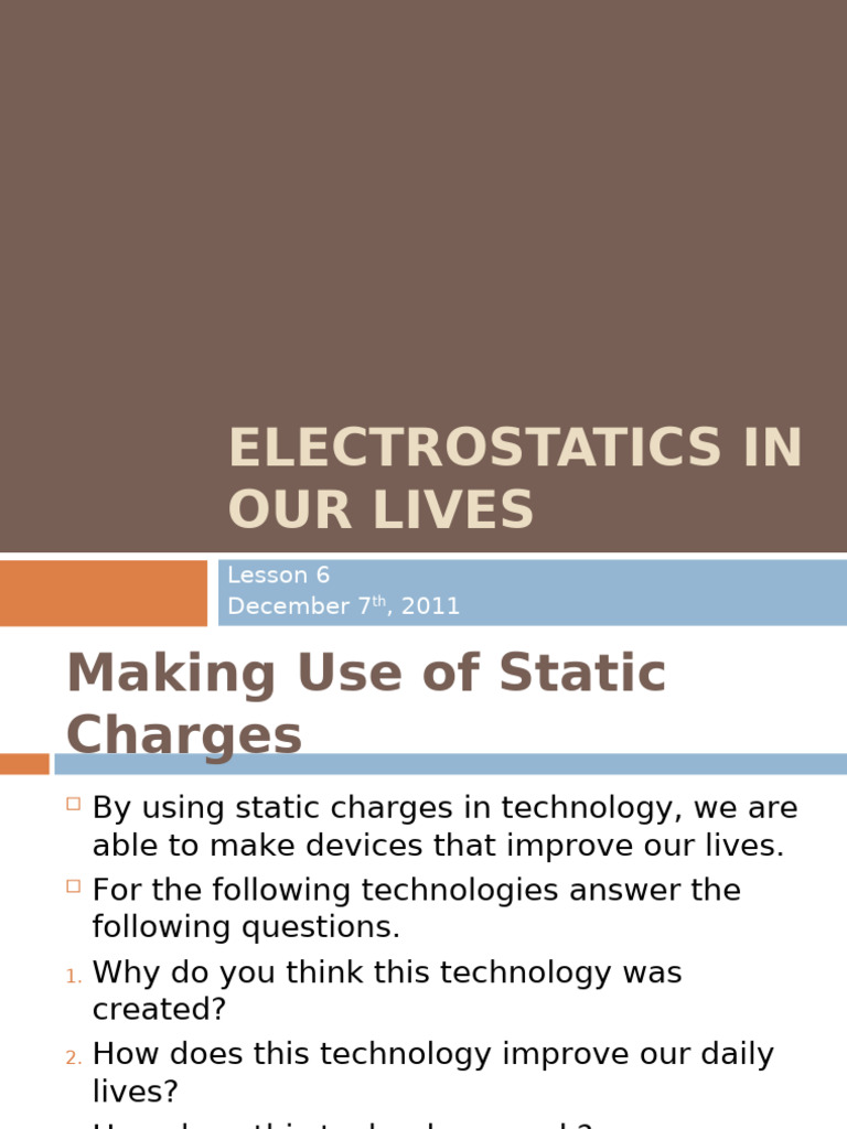 Snc1d U3 Lesson 6 Electrostatics in Our Lives | PDF | Printer (Computing)