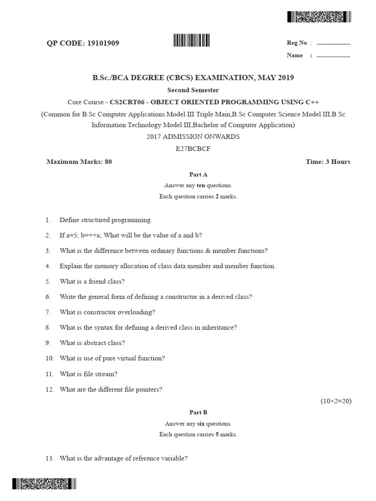 Object Oriented Programming Using C- | PDF | Method (Computer ...