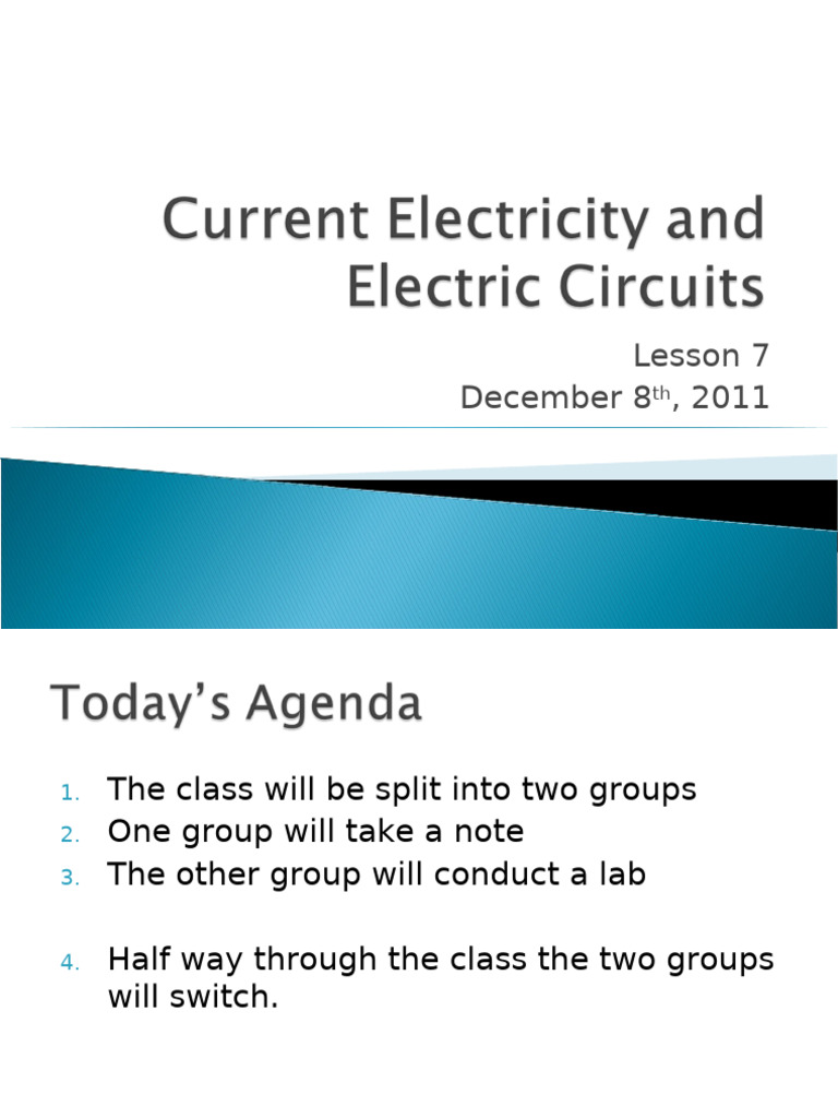 Snc1d U3 Lesson 7 Electric Circuits Sources of Energy | PDF | Direct ...