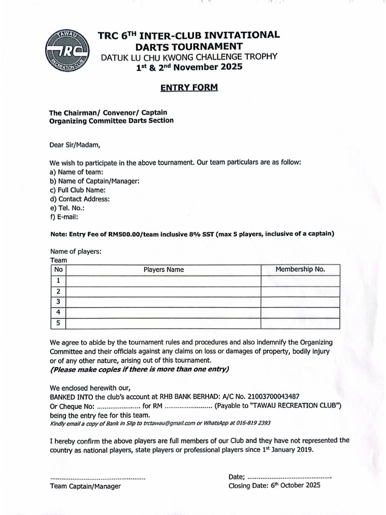 Entry Form | PDF