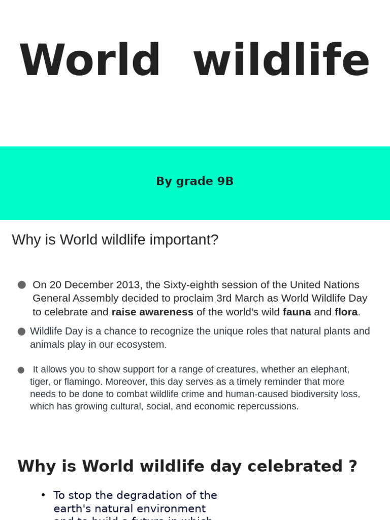Importance of World Wildlife Day | PDF | World Wide Fund For Nature ...