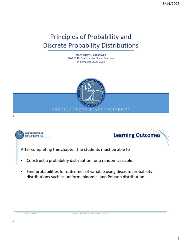 04.1 Principles of Probability and Discrete Probability Distributions | PDF | Probability ...