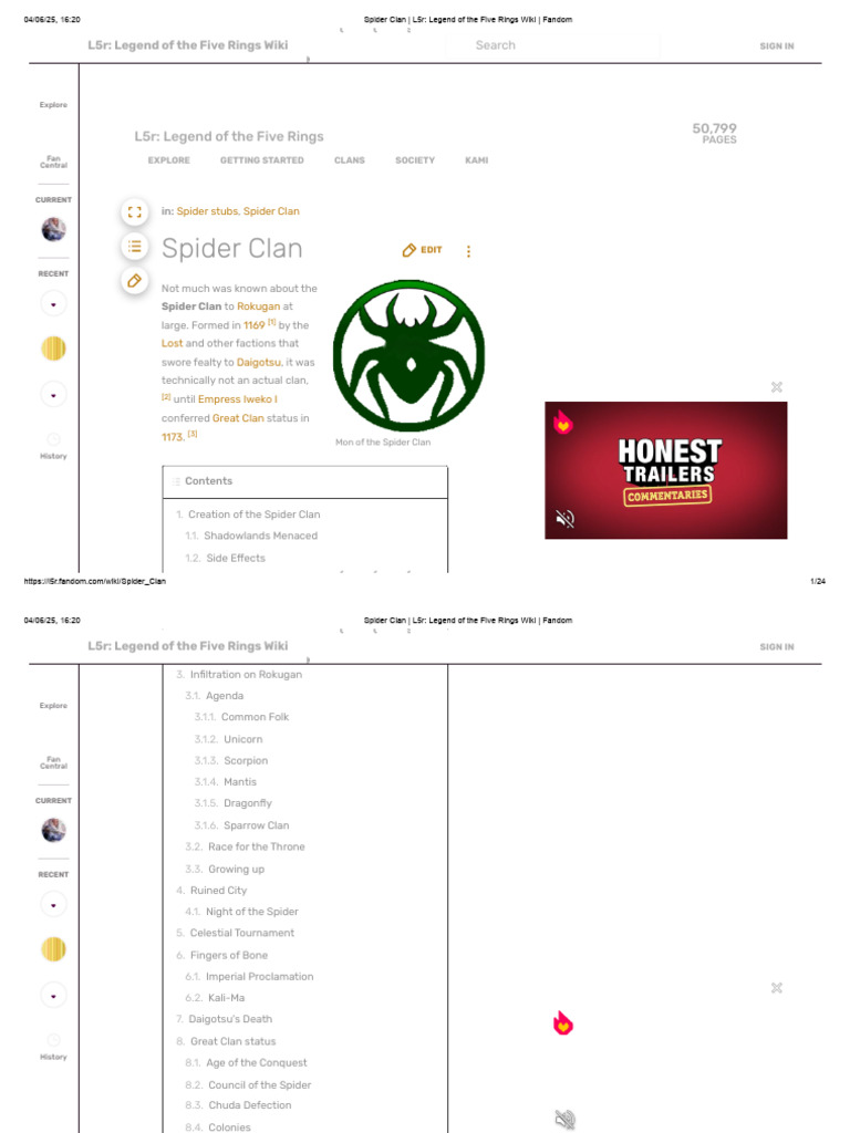 Spider Clan - L5r - Legend of The Five Rings Wiki - Fandom | PDF
