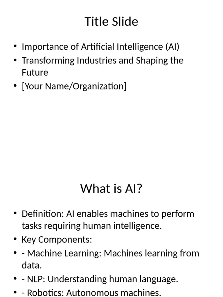Importance of AI Expanded 4 Slides | PDF