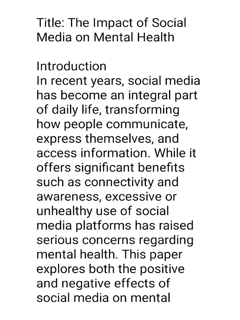 Impact of Social Media | PDF