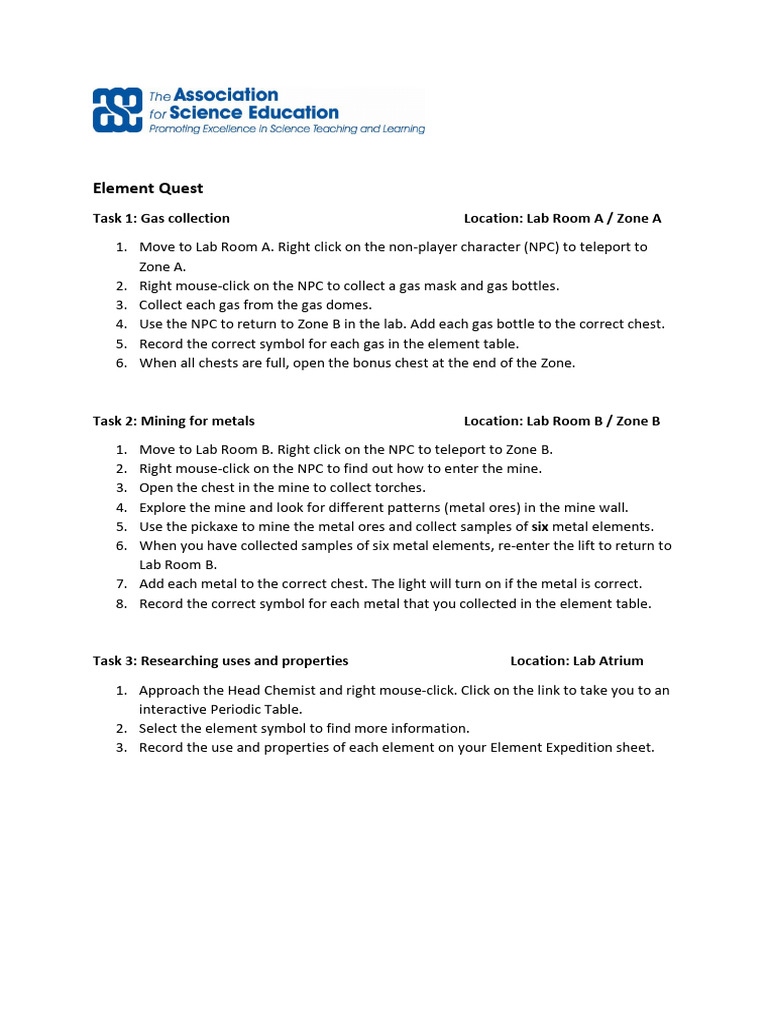 9035563253602821-Element Quest Student Sheet | PDF