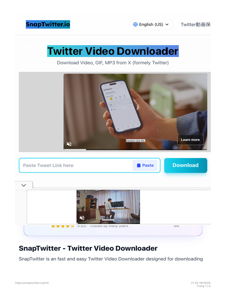 SnapTwitter: Download Twitter Videos | PDF | Computing | Smartphone