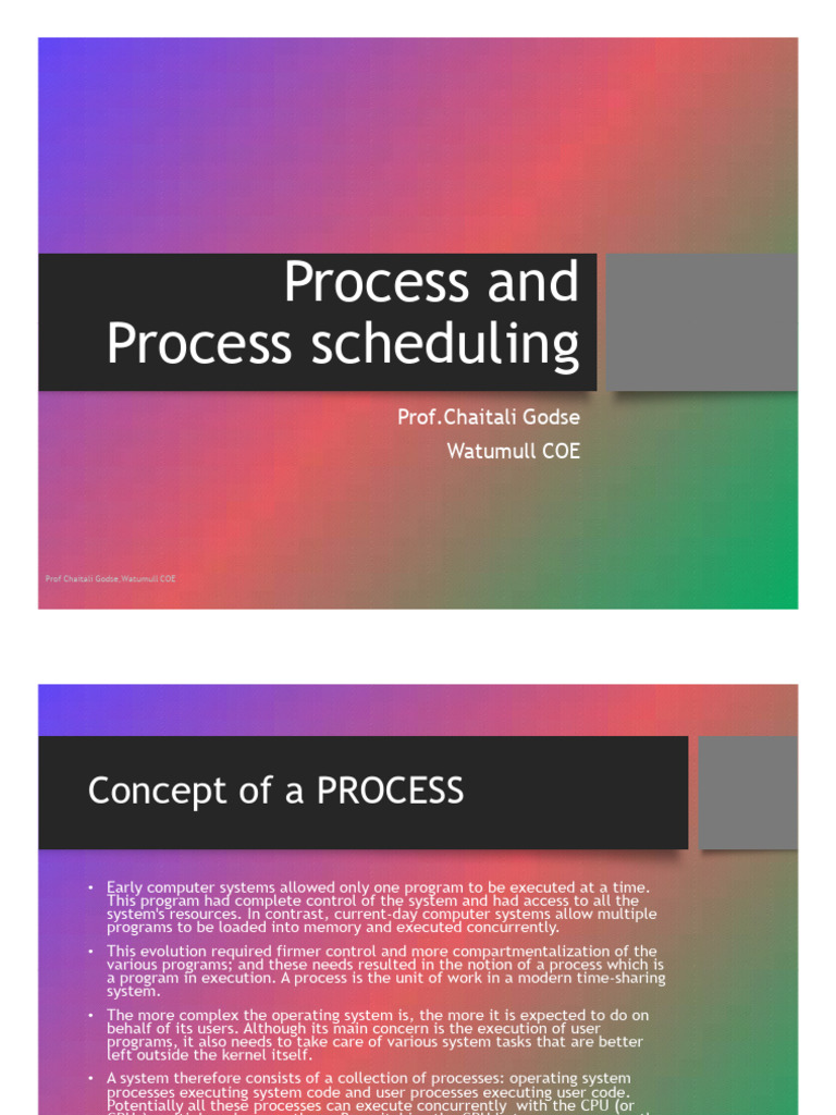 Chapter 2 Process and Process Scheduling | PDF | Process (Computing) | Scheduling (Computing)