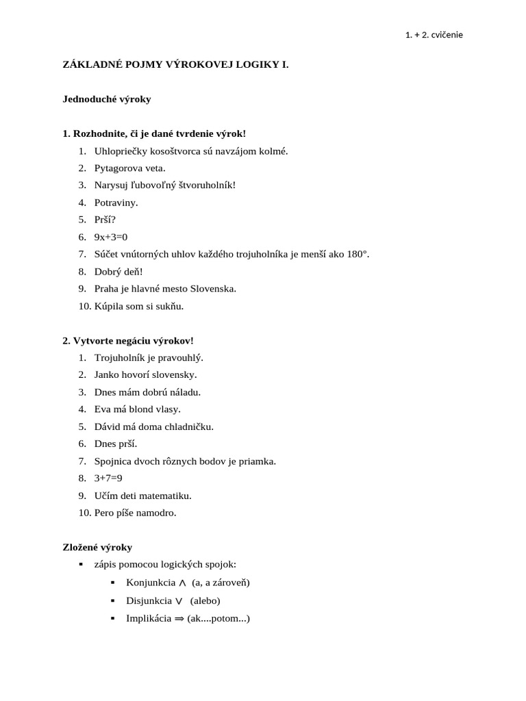 1.+2. Cviko | PDF