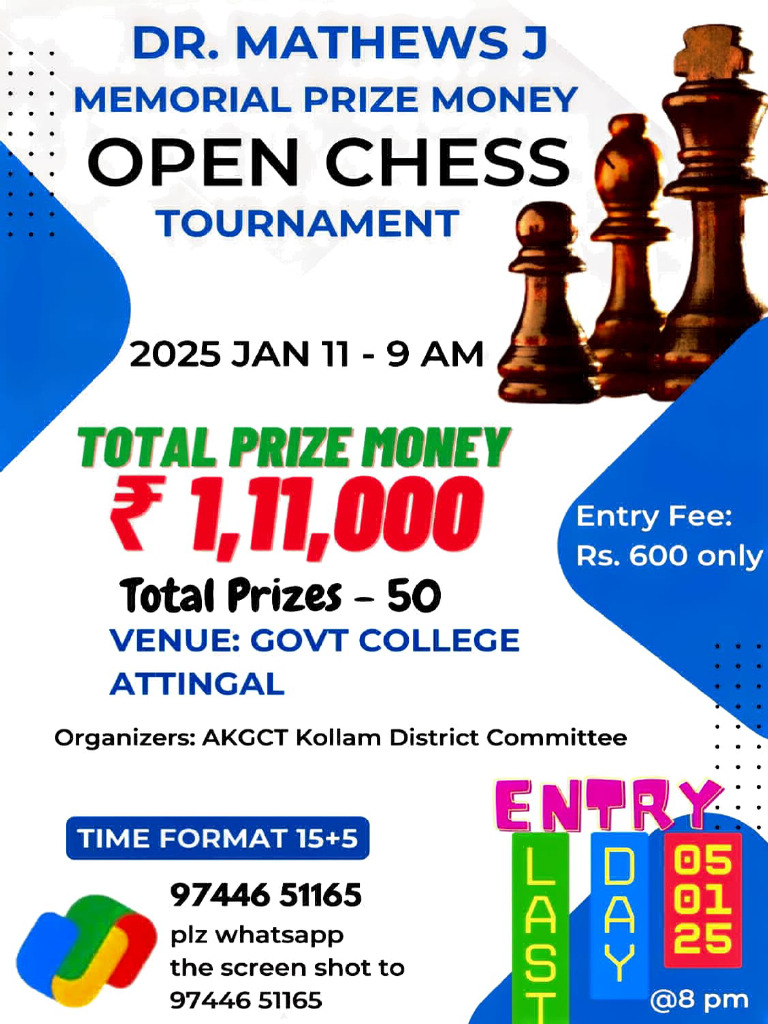 6th Dr. Mathews J Memorial Prize Money Open Tournament 2025 | PDF ...
