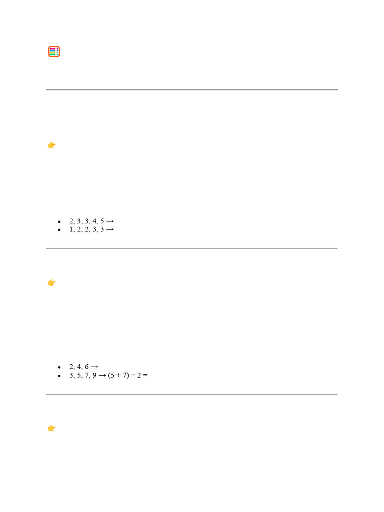 Mode Median Mean and Range Notes On Averages | PDF