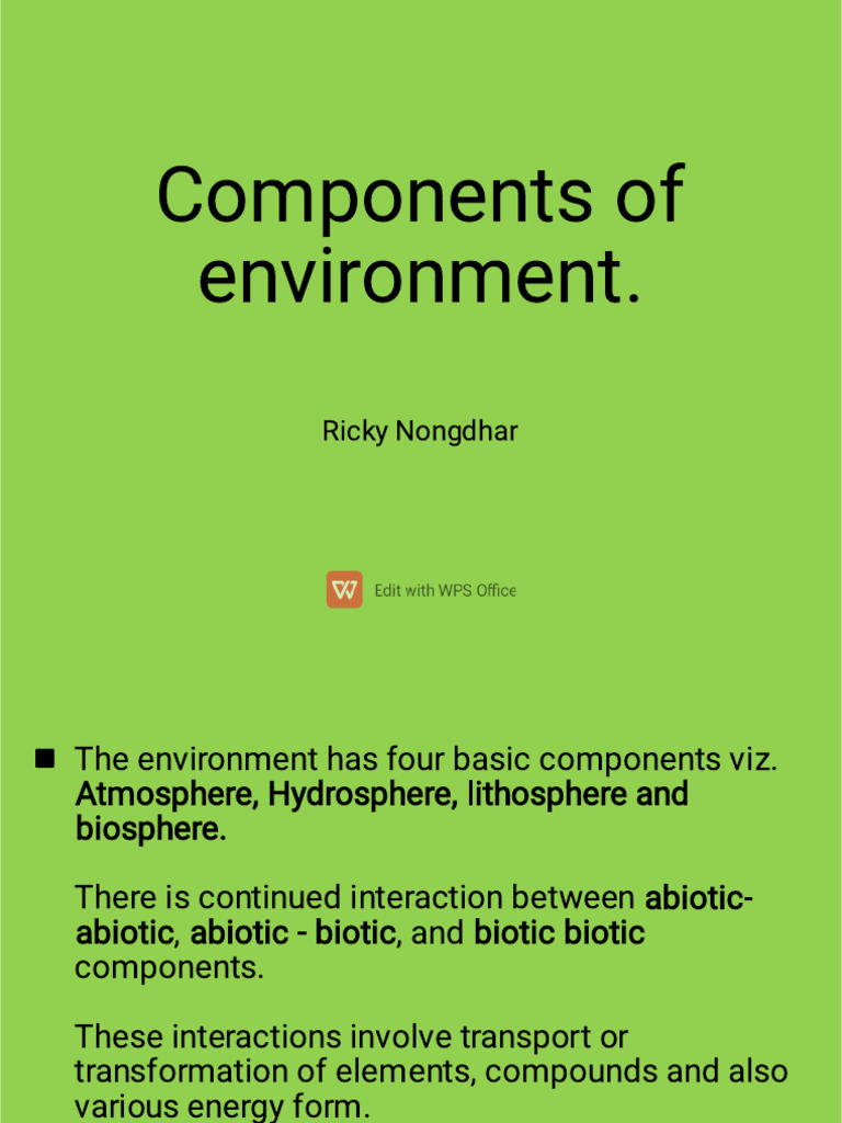 Components of Environment (1) | PDF | Atmosphere Of Earth | Rock (Geology)