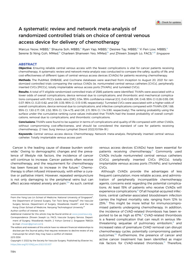 A Systematic Review and Network Meta-Analysis of Randomized Controlled Trials On Choice of ...