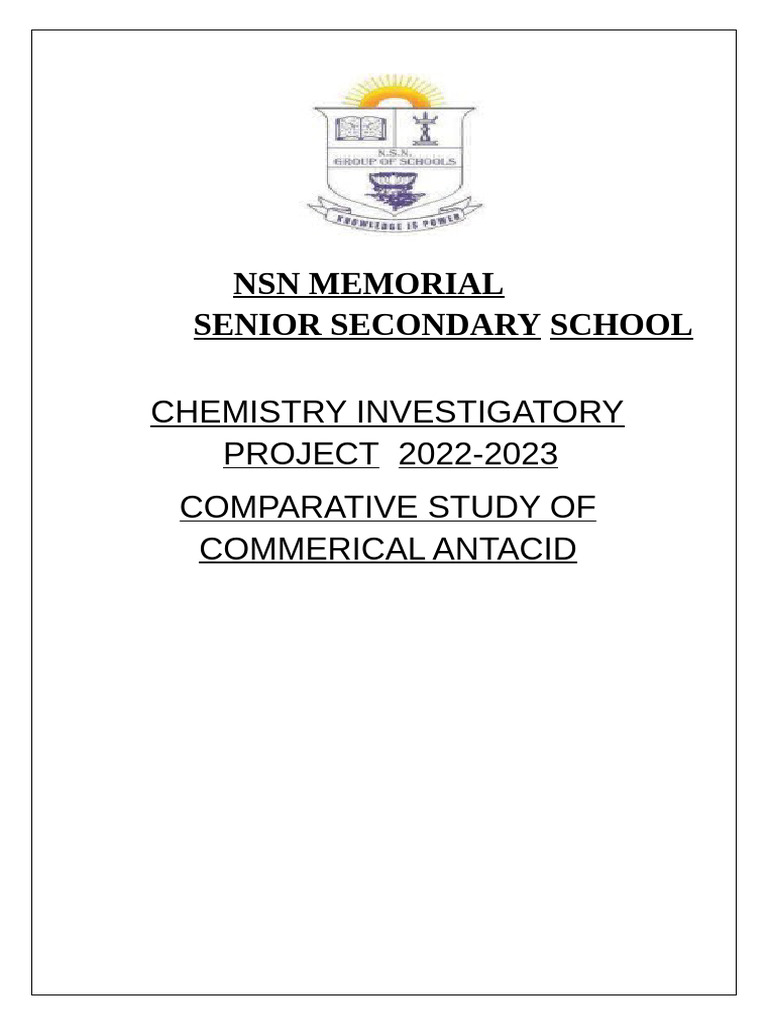 Comparative Analysis of Antacids | PDF | Stomach | Chemical Substances