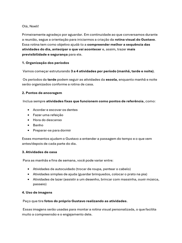Rotina Visual para Crianças com Autismo | PDF