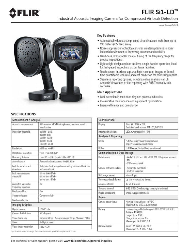 Flir Si1 LD Datasheet en Us LTR | PDF | Frame Rate | Digital Zoom