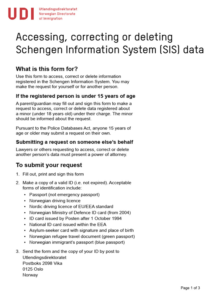 Access To Information Registered in The Schengen Information System Sis ...