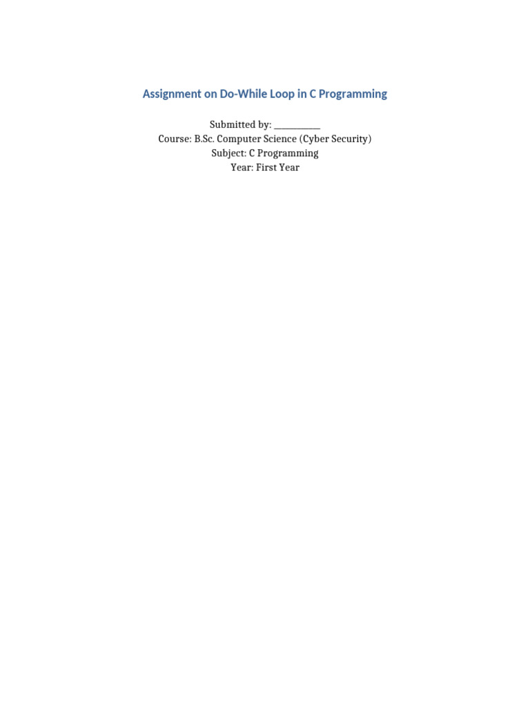 Do While Loop Assignment | PDF | Control Flow | Computing