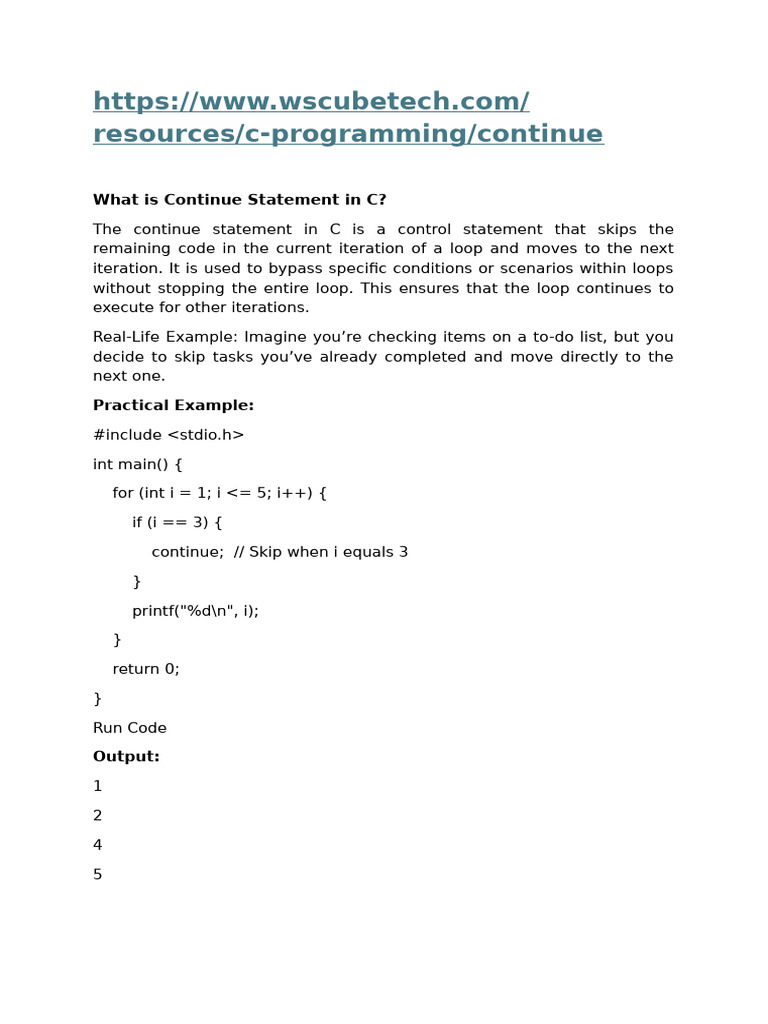Continue and Break | PDF | Control Flow | Algorithms