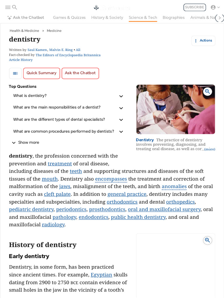 Overview of Dentistry Practices | PDF | Dentistry | Dentist