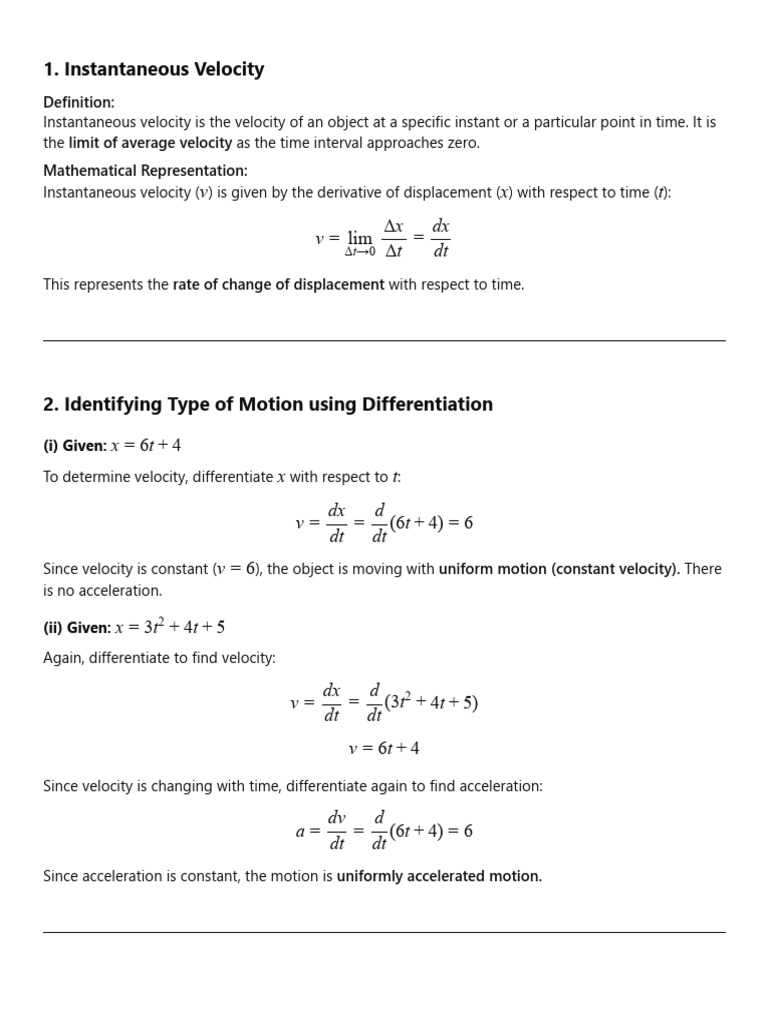Physics Class 11 Chapter 2 | PDF | Acceleration | Velocity