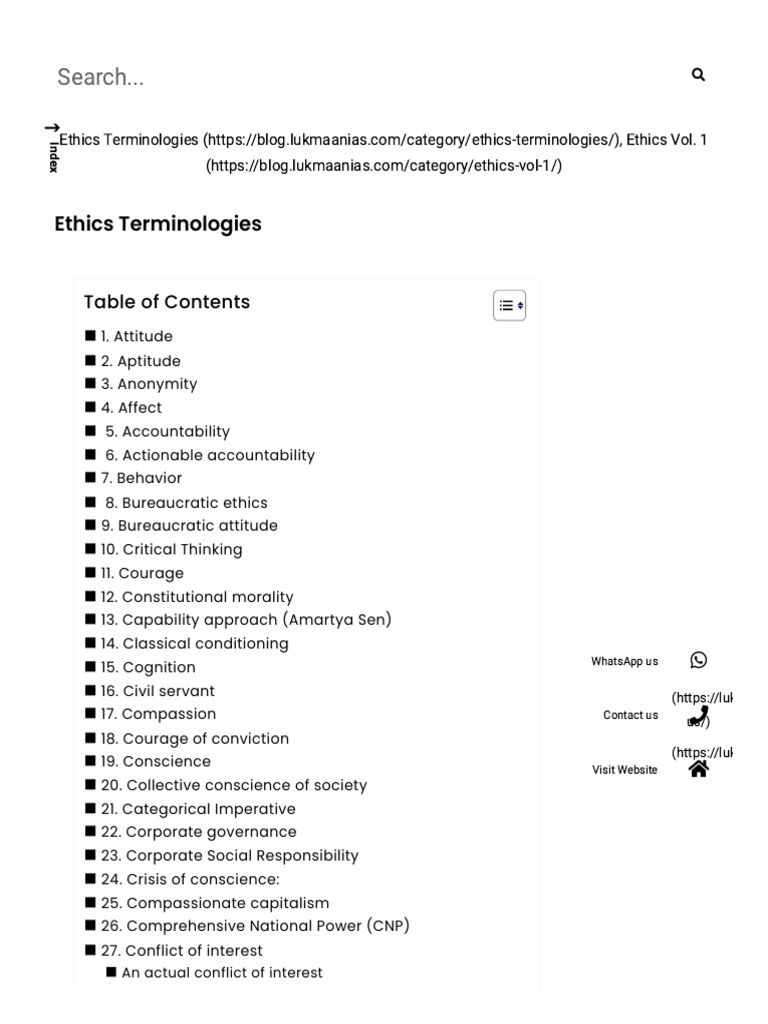 Ethics Terminologies Explained | PDF | Attitude (Psychology) | Conflict ...