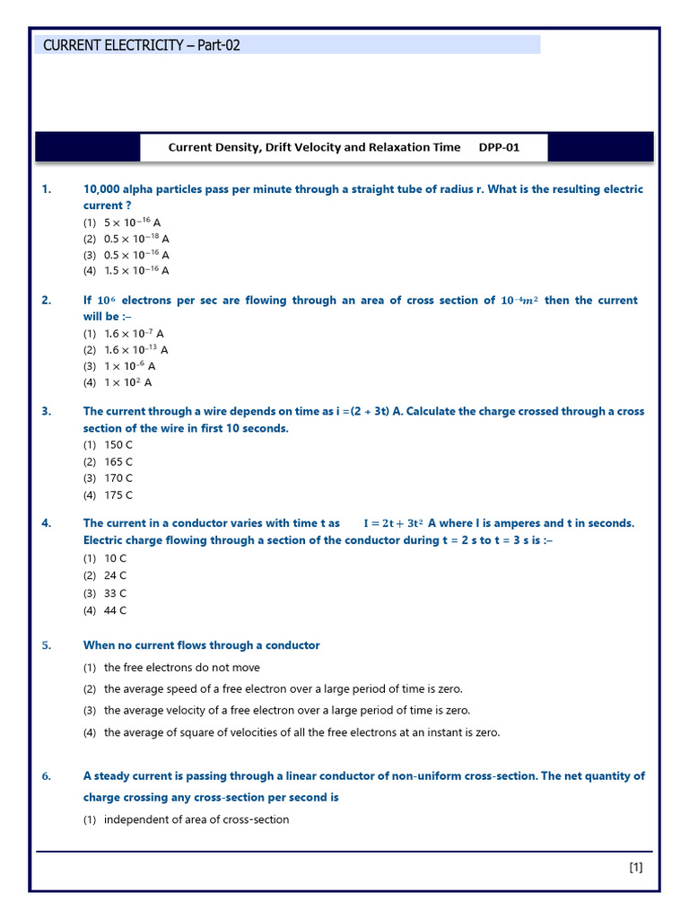 Current Electricity Problems and Solutions | PDF | Series And Parallel ...