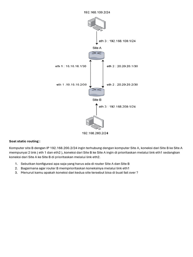 Soal Static Routing | PDF