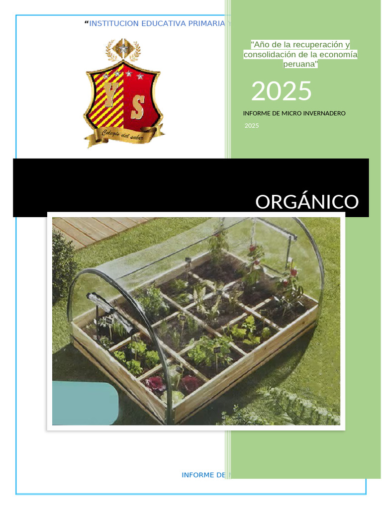 Informe de Micro-Invernadero | PDF | Invernadero | Perejil