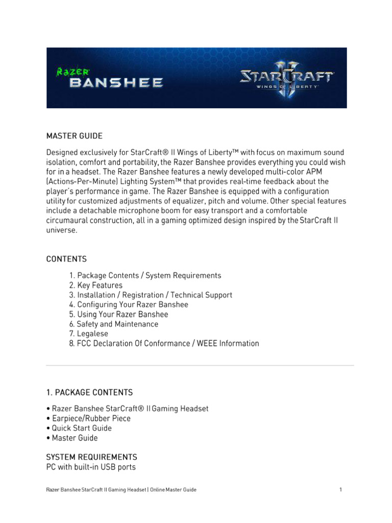 Razer Banshee MasterGuide | PDF