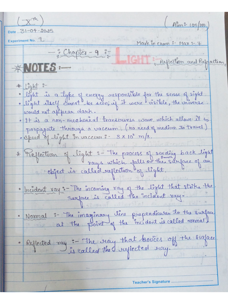 Class 10 Science Chapter Light | PDF