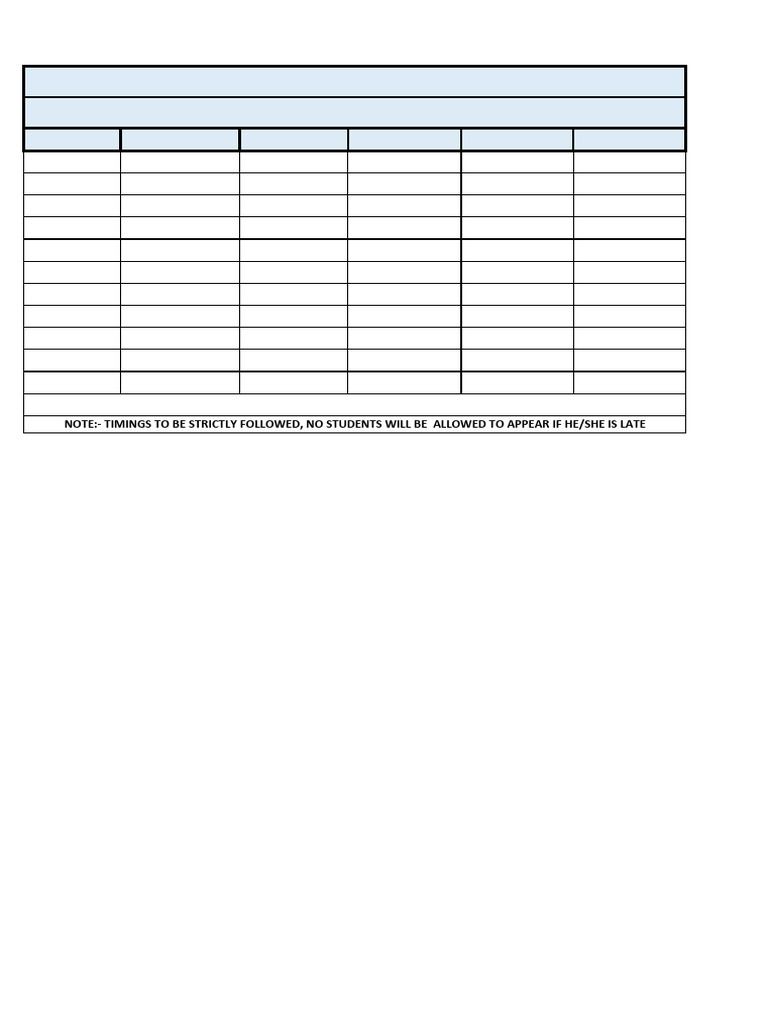 Infant Jesus School Term-I Exam Schedule | PDF
