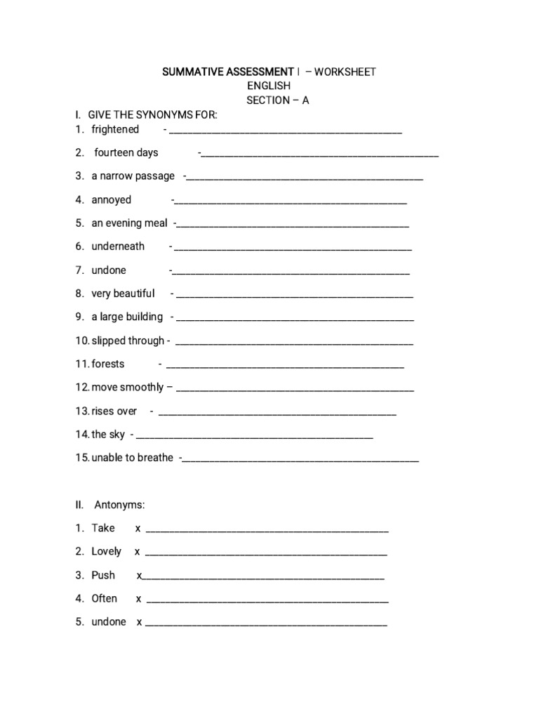 (Sa1) English Revision | PDF