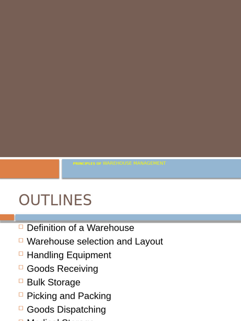 Warehouse Management Principles | PDF | Warehouse | Pallet