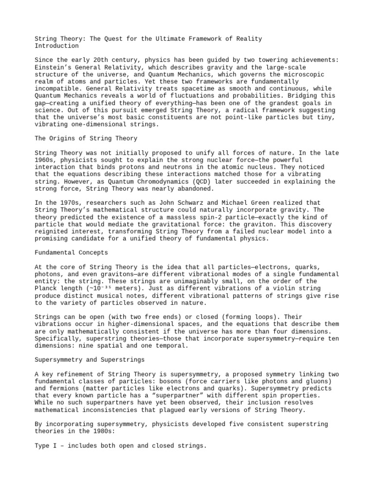 String Theory Introduction | PDF | String Theory | Fundamental Interaction