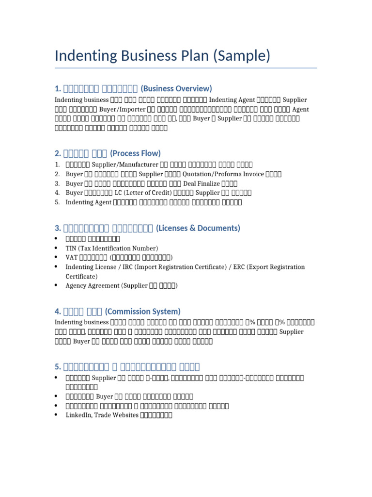 Indenting Business Plan | PDF