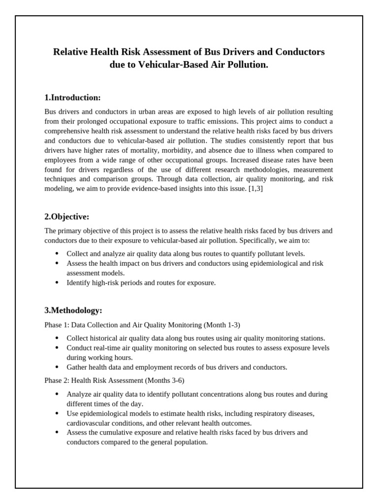 Health Risks of Bus Drivers from Pollution | PDF | Air Pollution | Risk