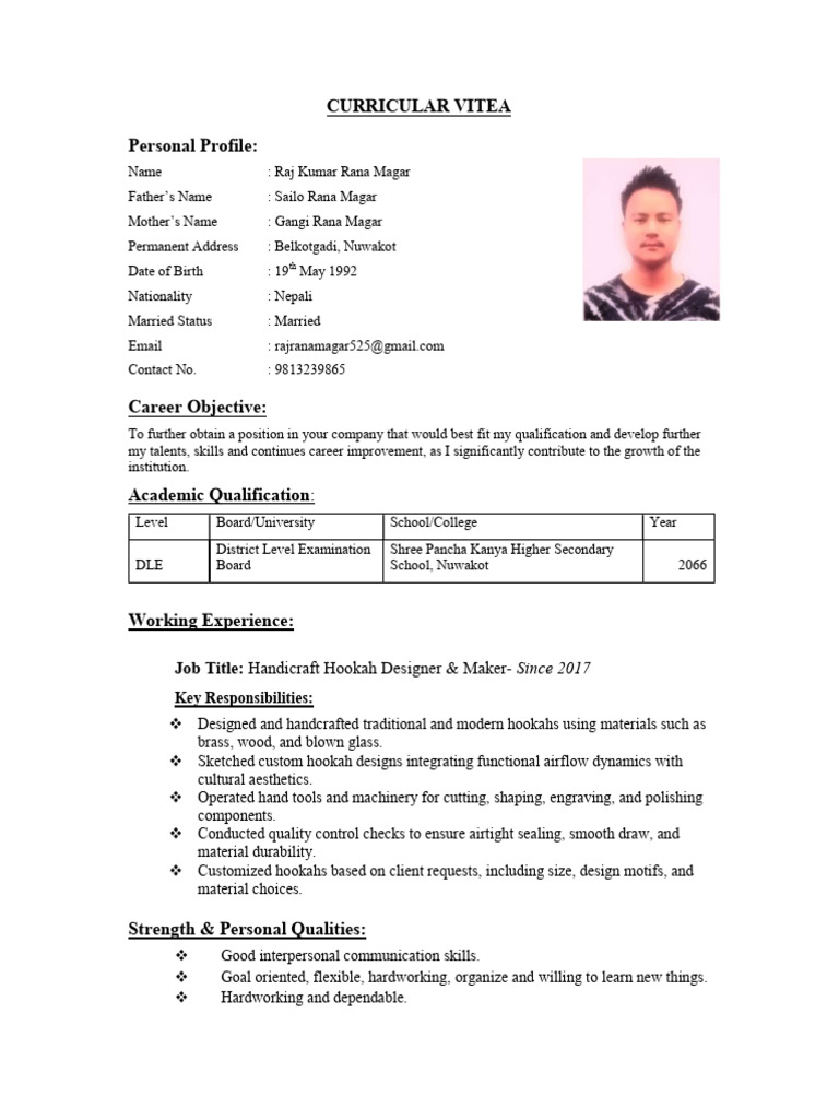 Raj Kumar CV 2 | PDF