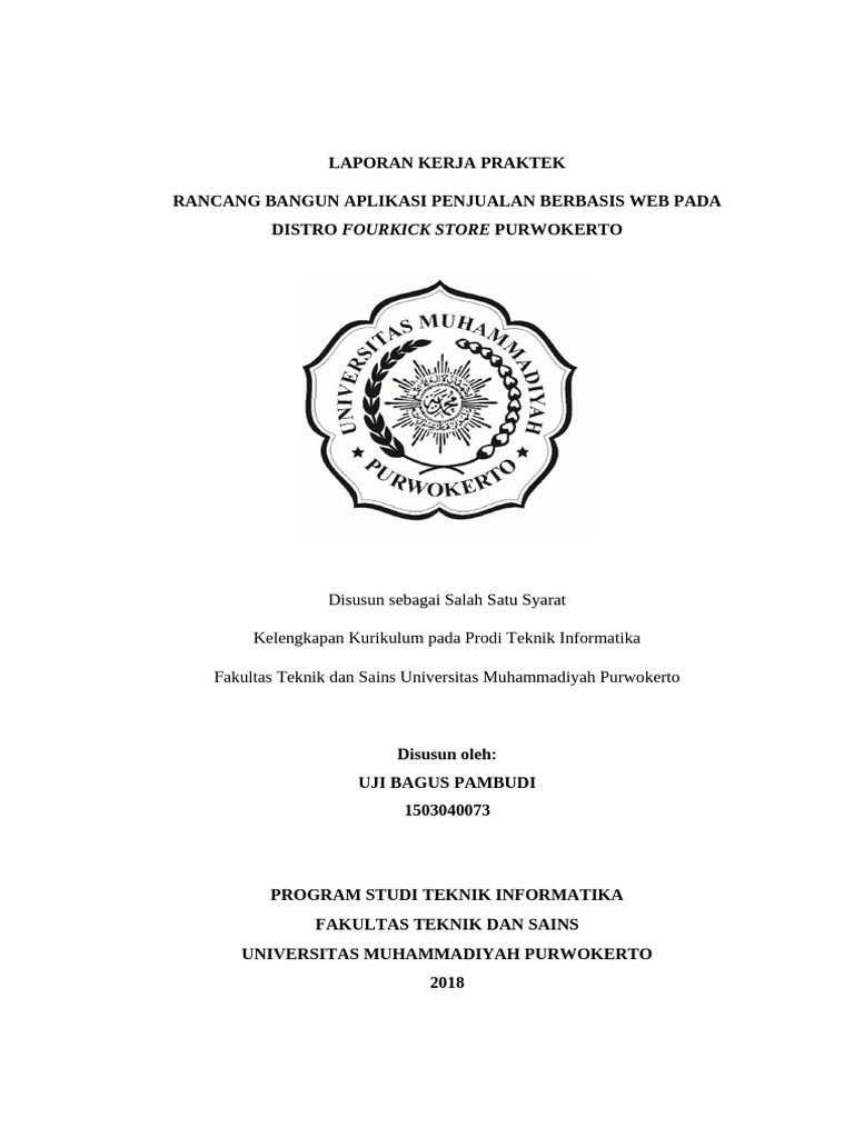 Laporan Kerja Praktek Rancang Bangun Aplikasi Penjualan Berbasis Web ...