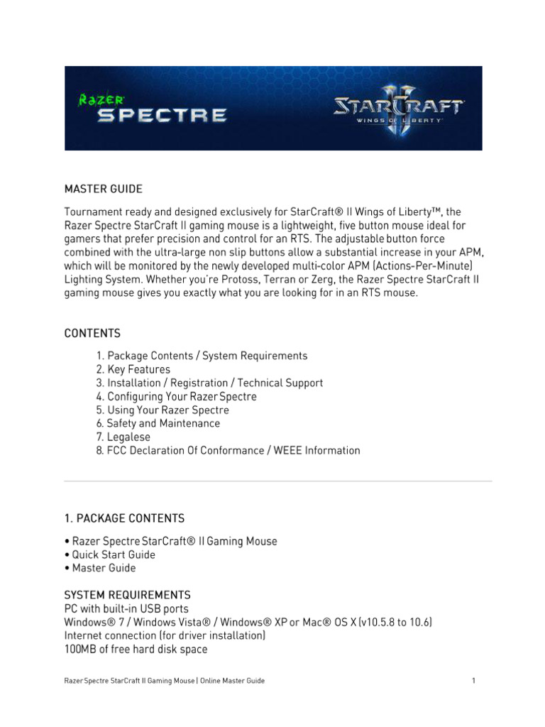 Razer Spectre MasterGuide | PDF