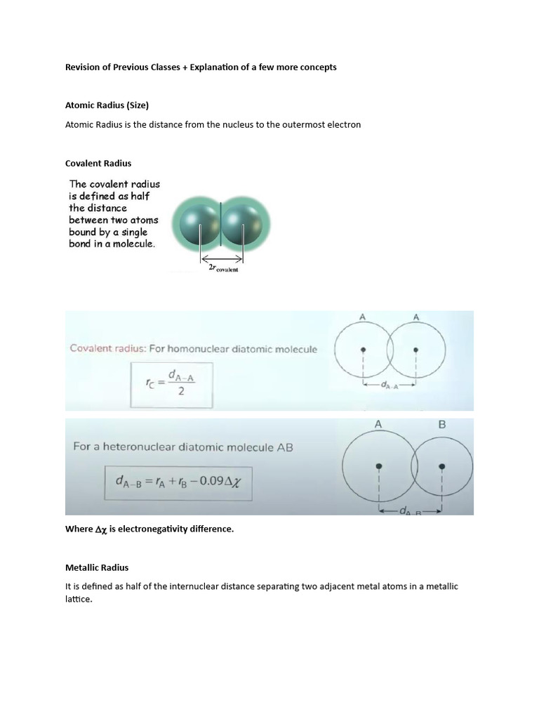 Atomic Radius and Electronegativity Explained | PDF