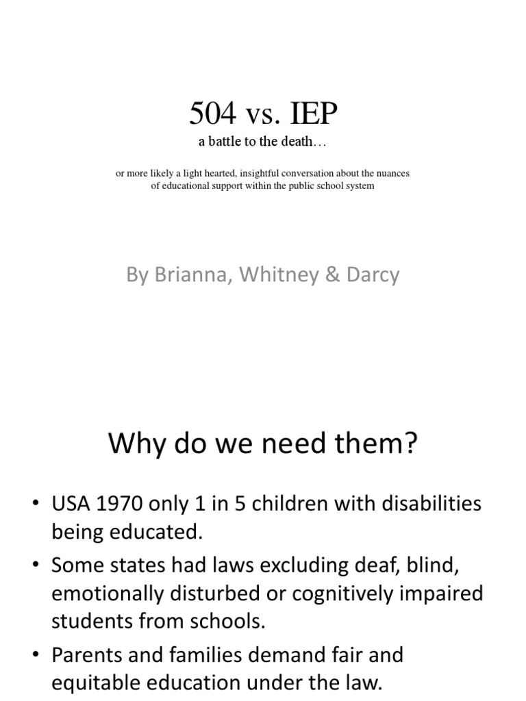 IEP vs. 504 Plan Comparison Guide | PDF | Individualized Education ...