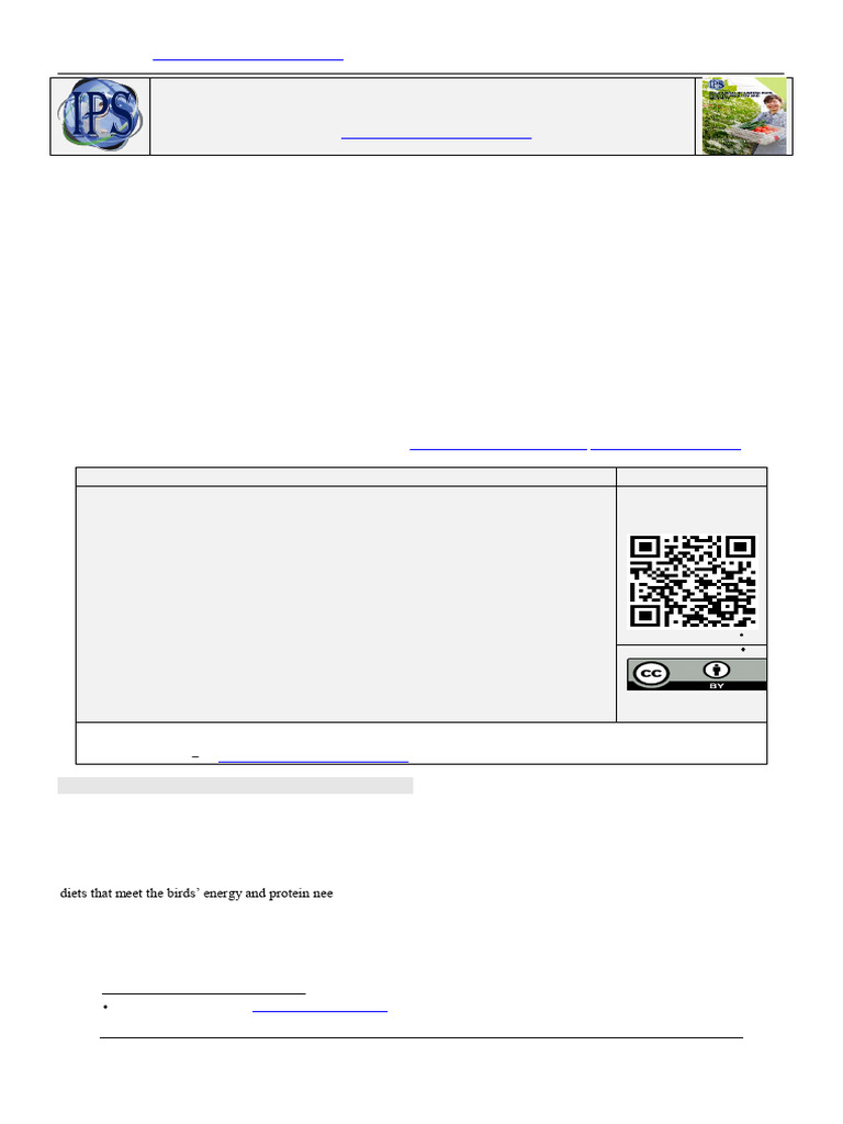 Assessment of Fermented Corn Mixed With Fish Meal as a Chicken Additive for Healthy Broiler ...