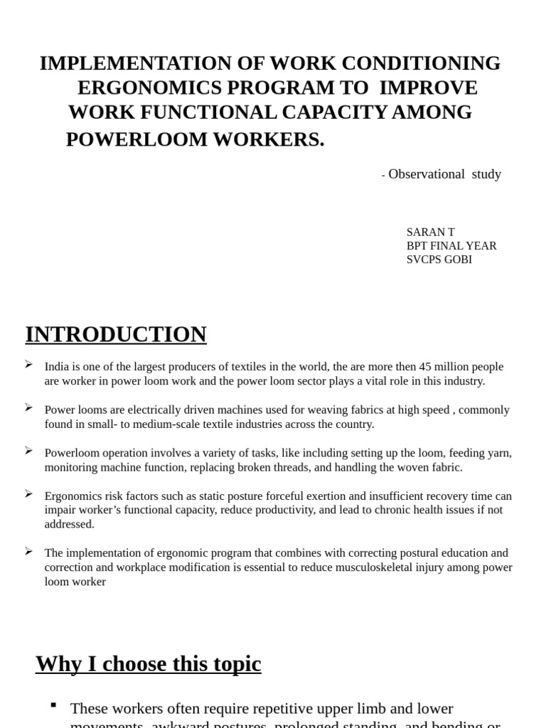 Implementation of Work Conditioning | PDF | Diseases And Disorders ...