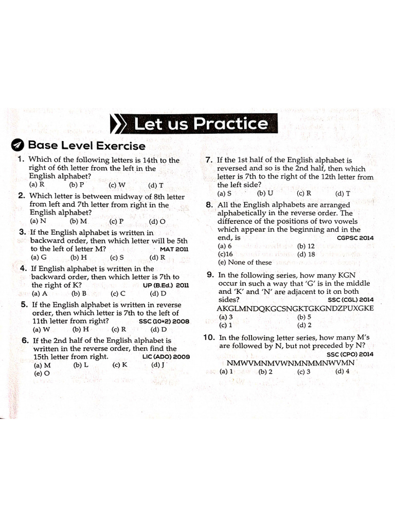 Alphabet Test Set 1 | PDF