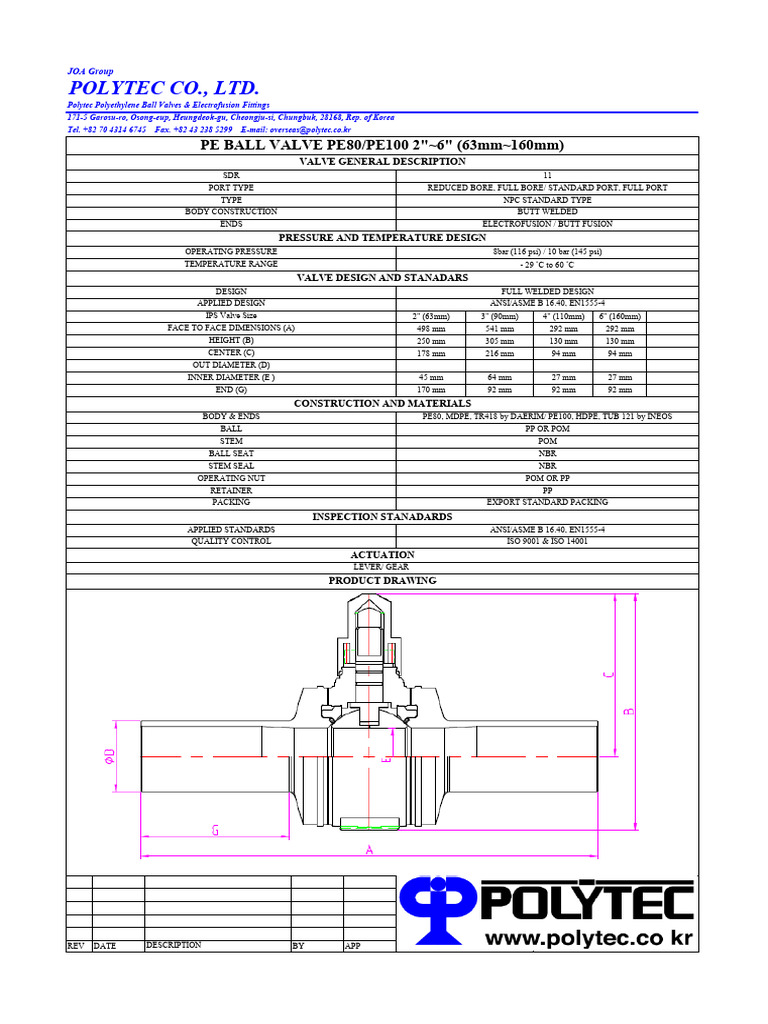 Polytec Data Base Sheet - Extrucol | PDF | Valve | Gas Technologies