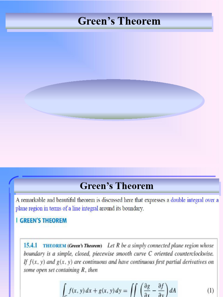 Lecture-8 Green - S Theorem | PDF