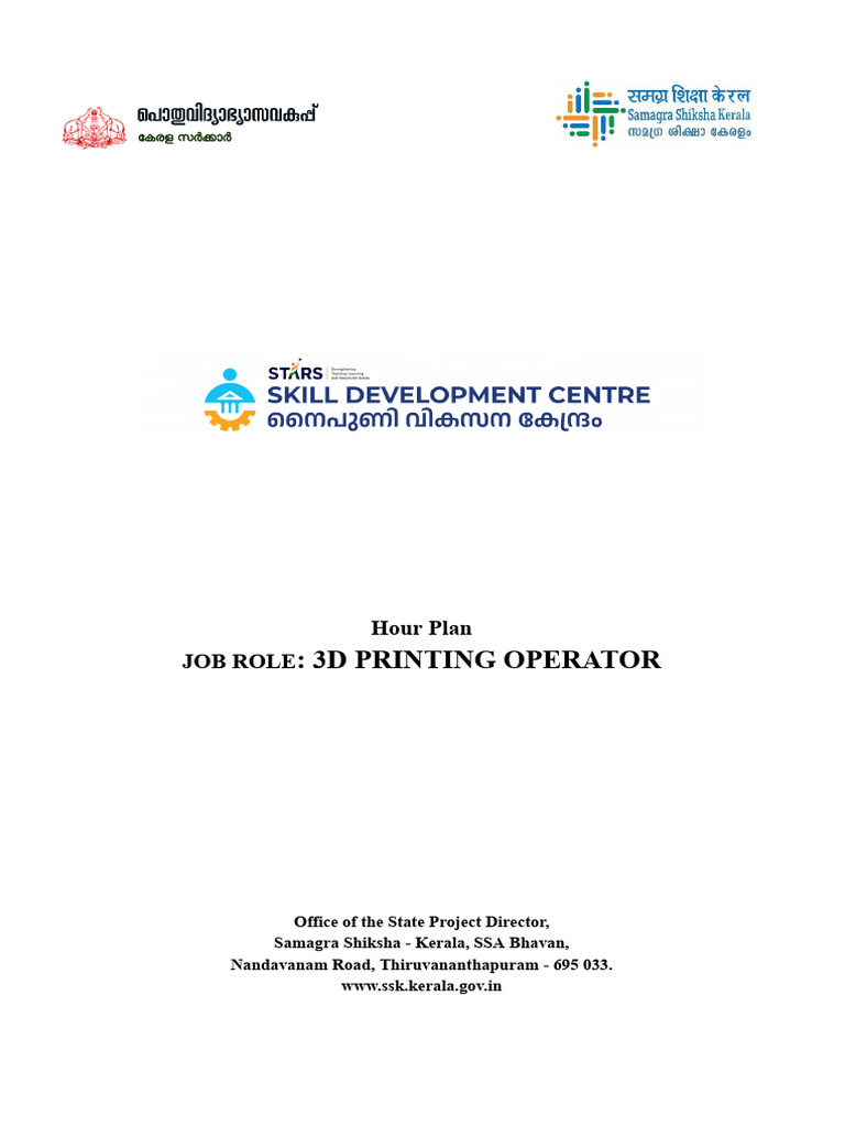 Hour Plan - 3d Printing Operator | PDF | 3 D Printing | Personal ...