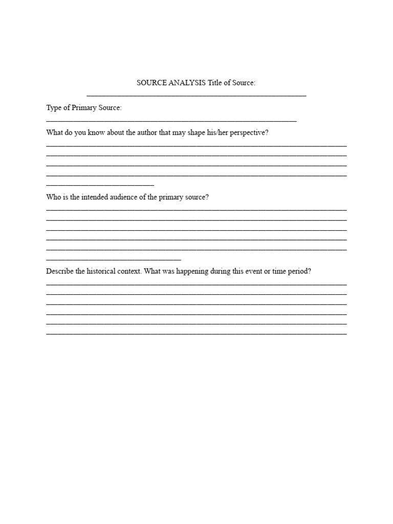 Primary Source Analysis Guide | PDF